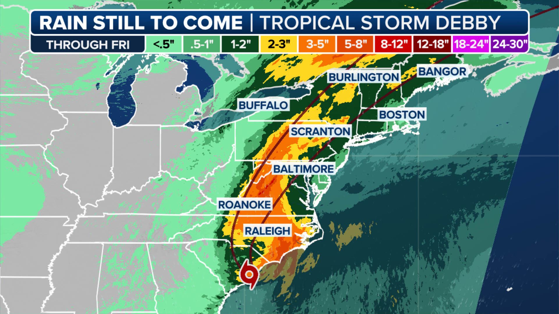 Tracking Debby: Forecast cone, path, live conditions, spaghetti models and more | Fox Weather